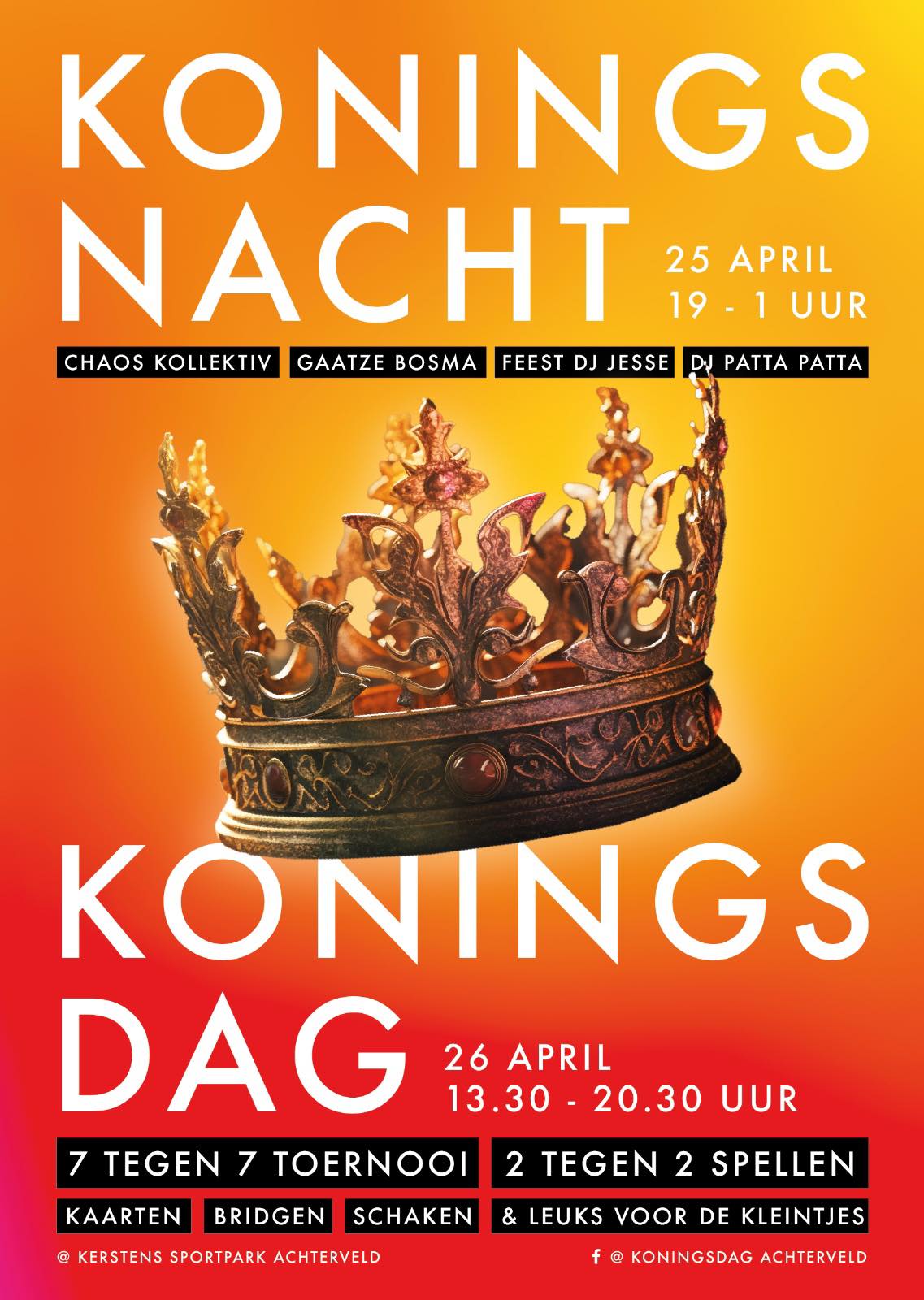 Programma Koningsnacht en - dag | S.V. Achterveld
